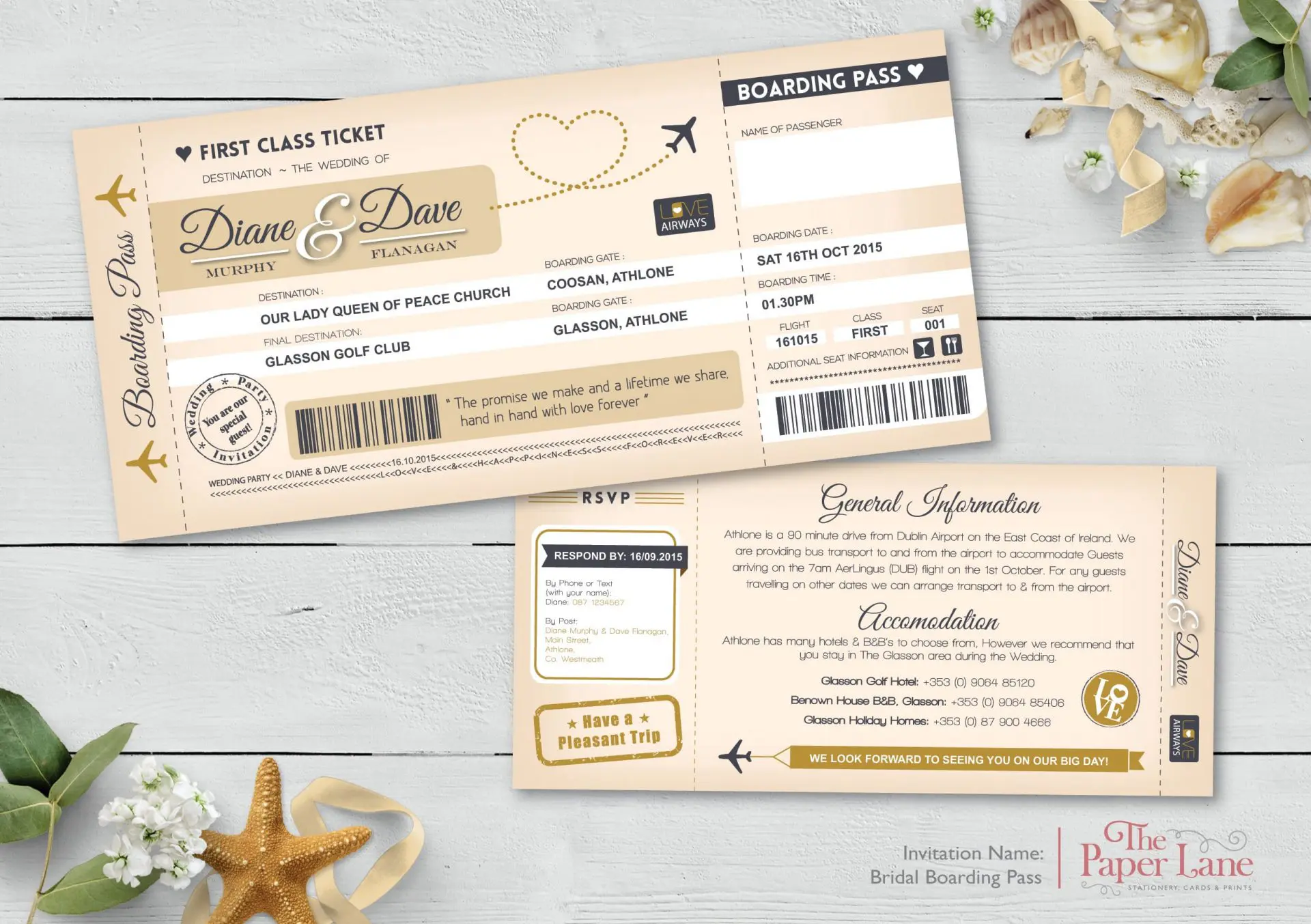 Boarding Style Invitations