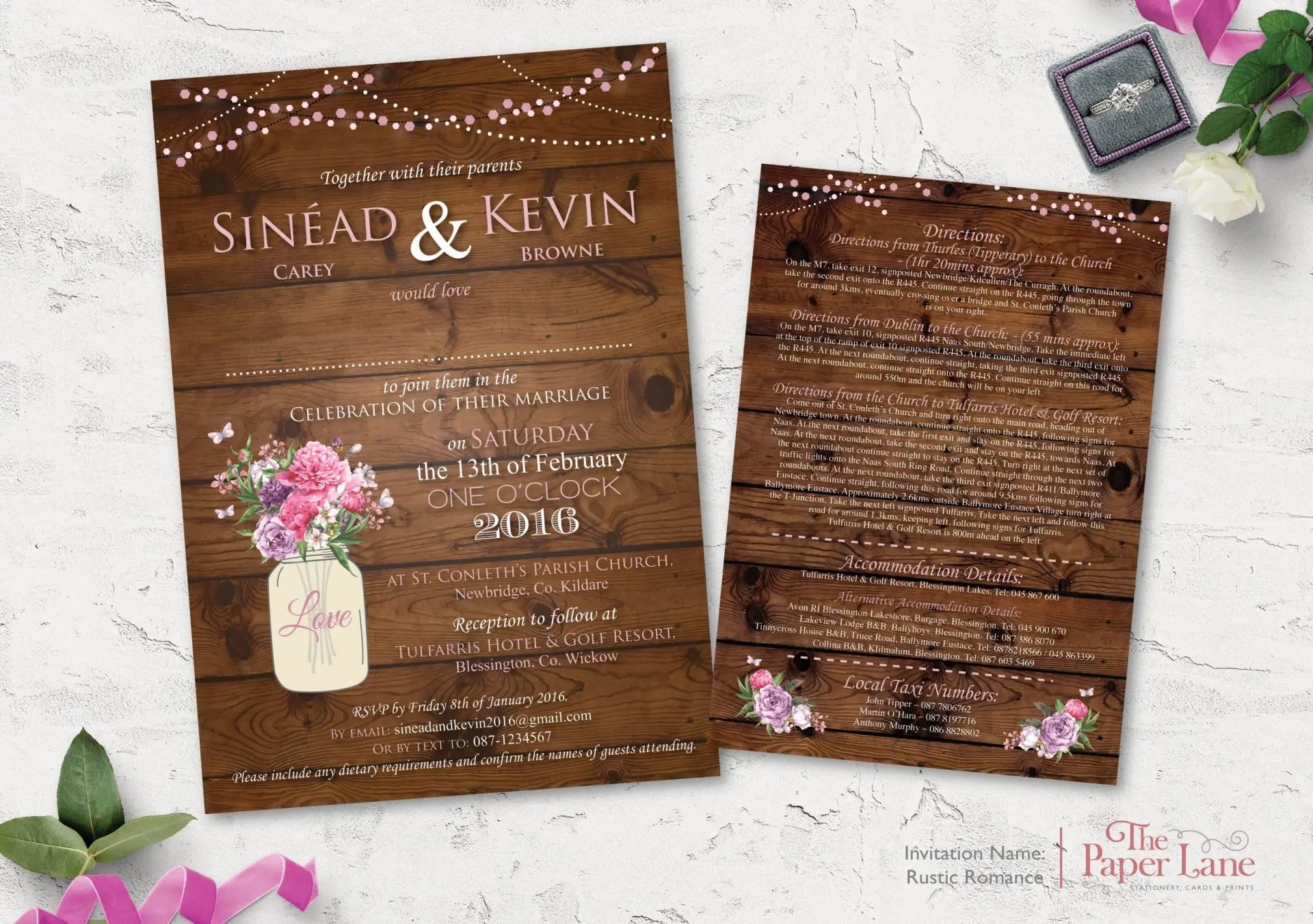 Rustic Romance Invitations Brown Rustic Wedding Invitations | Taupe