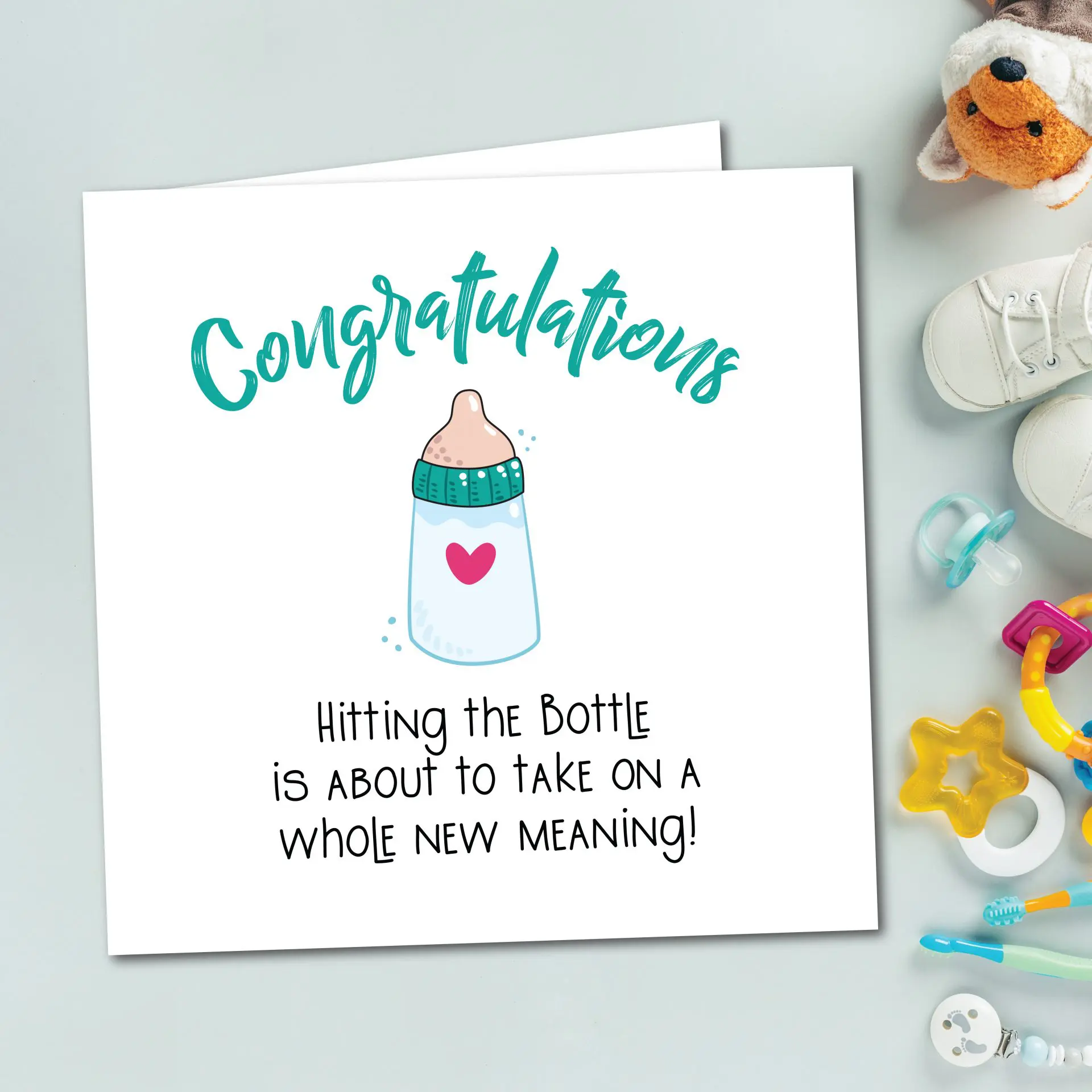 Hitting the Bottle Baby Card The Paperlane