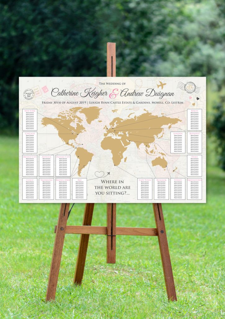 Travel Map Seating Plan - The Paperlane