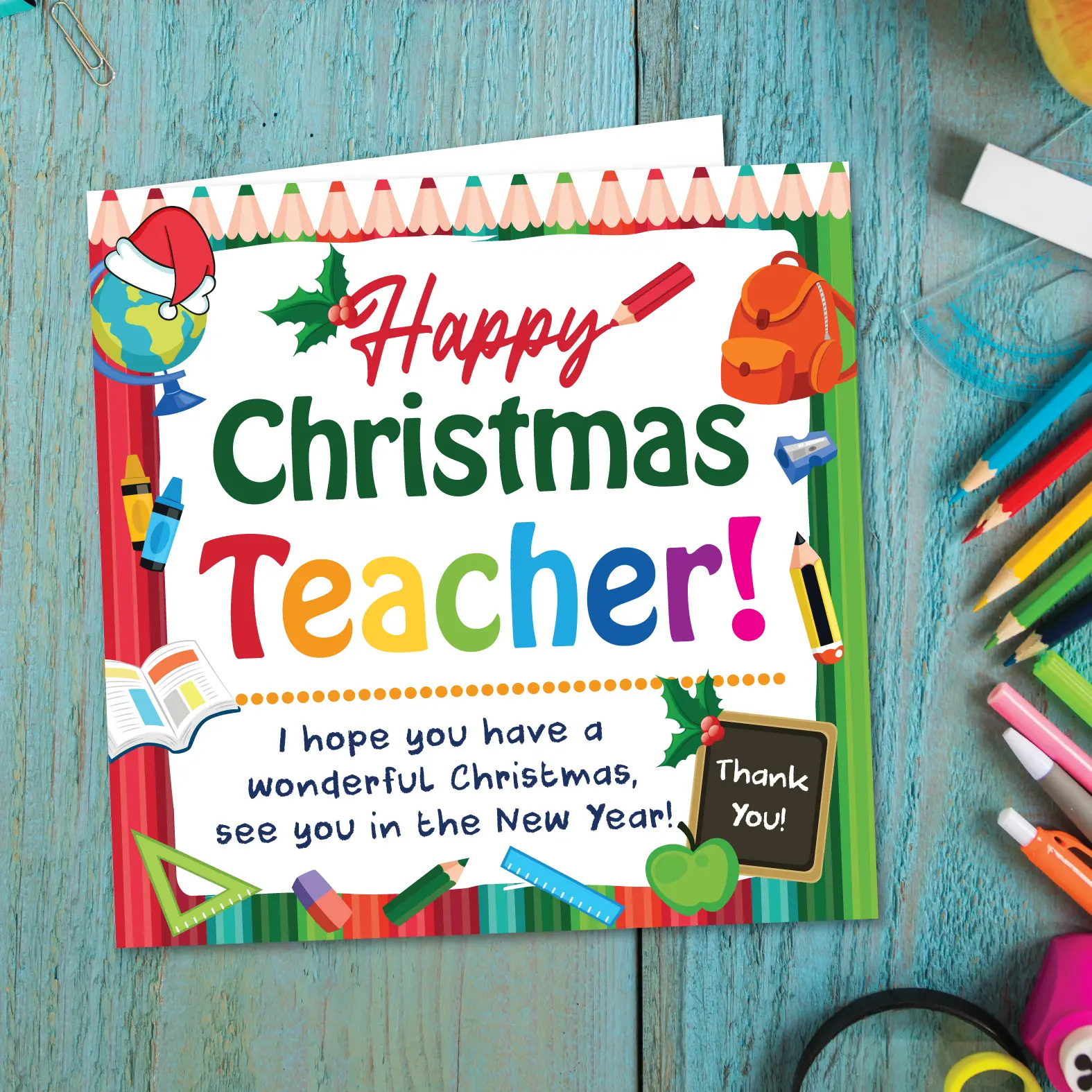 Teacher Christmas Card The Paperlane