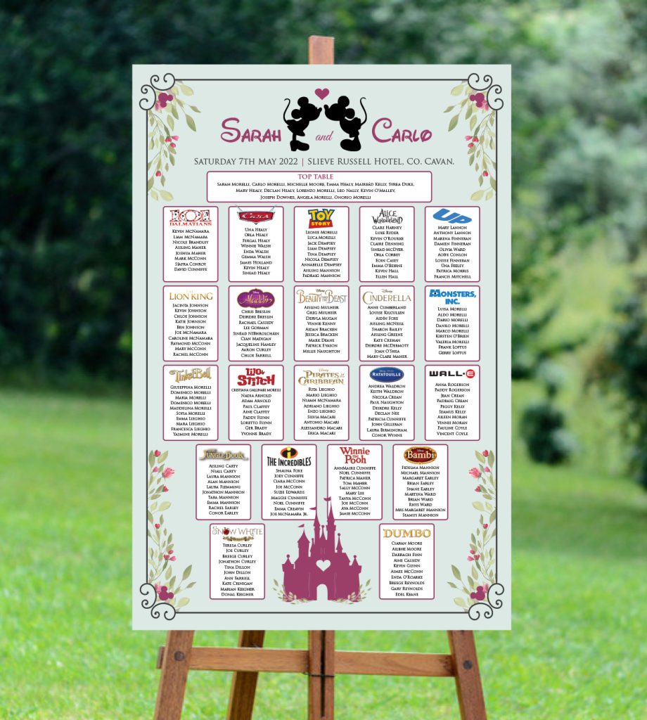 Disney Seating Plan - The Paper Lane