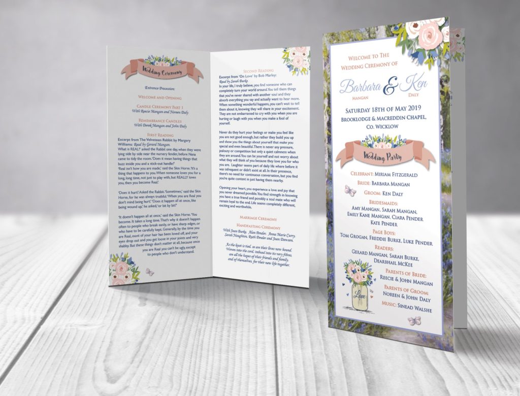 Bluebell Blooms Order of Service Booklet - The Paper Lane
