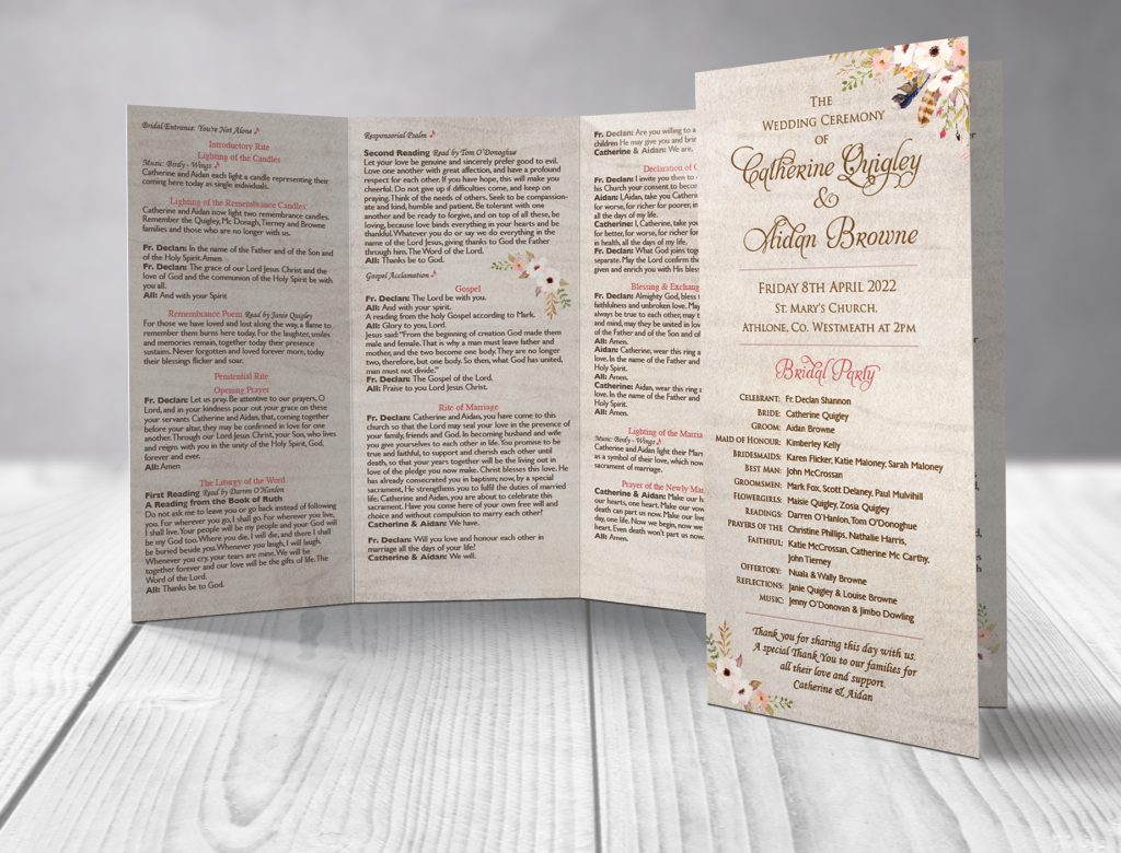 Tribal Feathers Order of Service Booklet - The Paper Lane