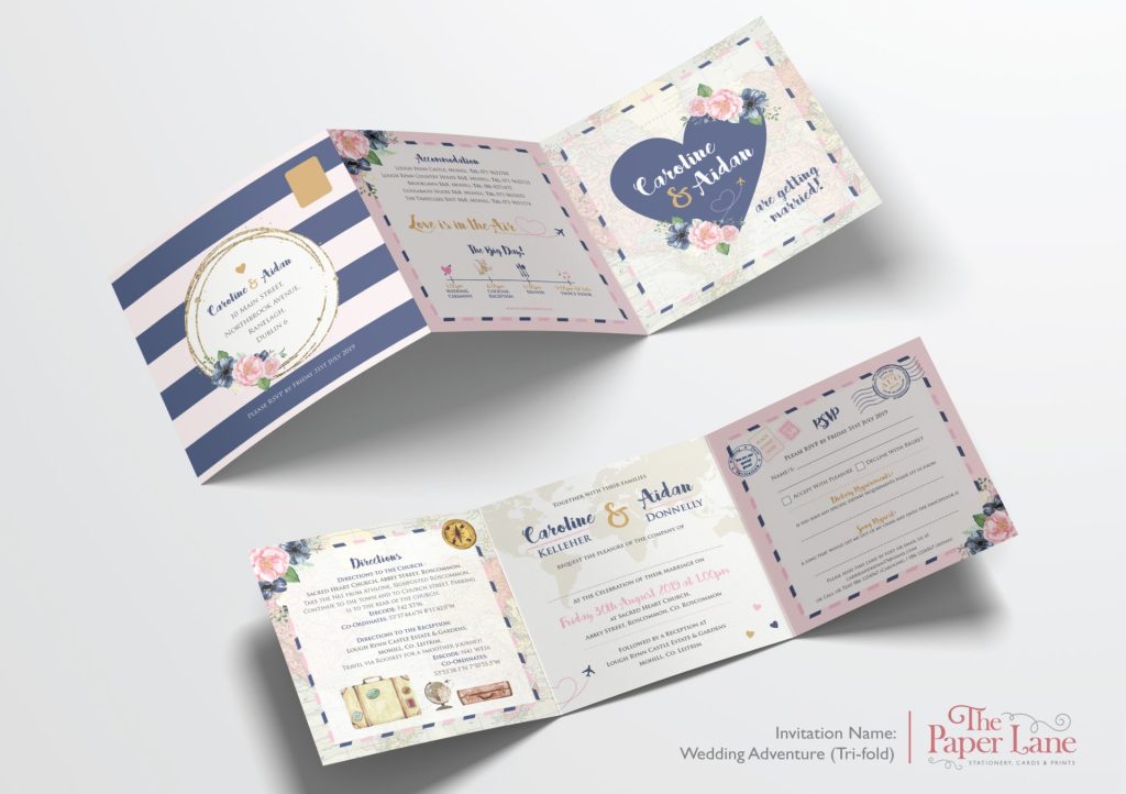 Wedding Adventure Tri-fold Invitation - The Paperlane