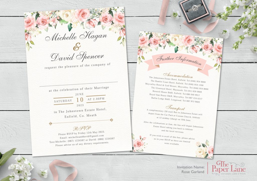 Rose Garland Invitation - The Paper Lane